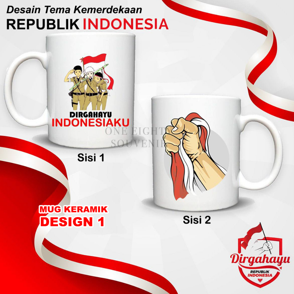 Jual Souvenir 17 Agustus Hadiah Lomba Mug Keramik 17 Agustusan HUT RI ...