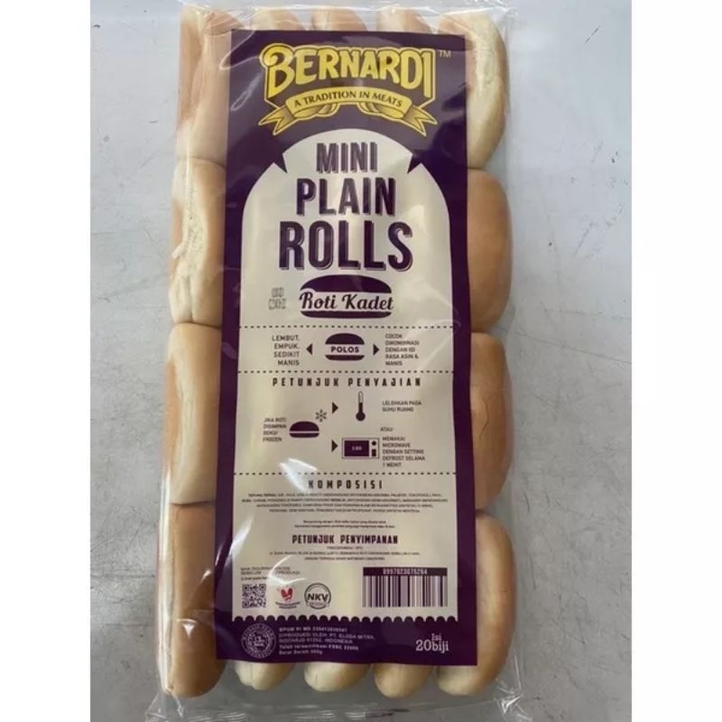 Jual Bernardi Roti Hotdog Mini Isi 20 Pcs Mini Plain Rolls | Shopee ...