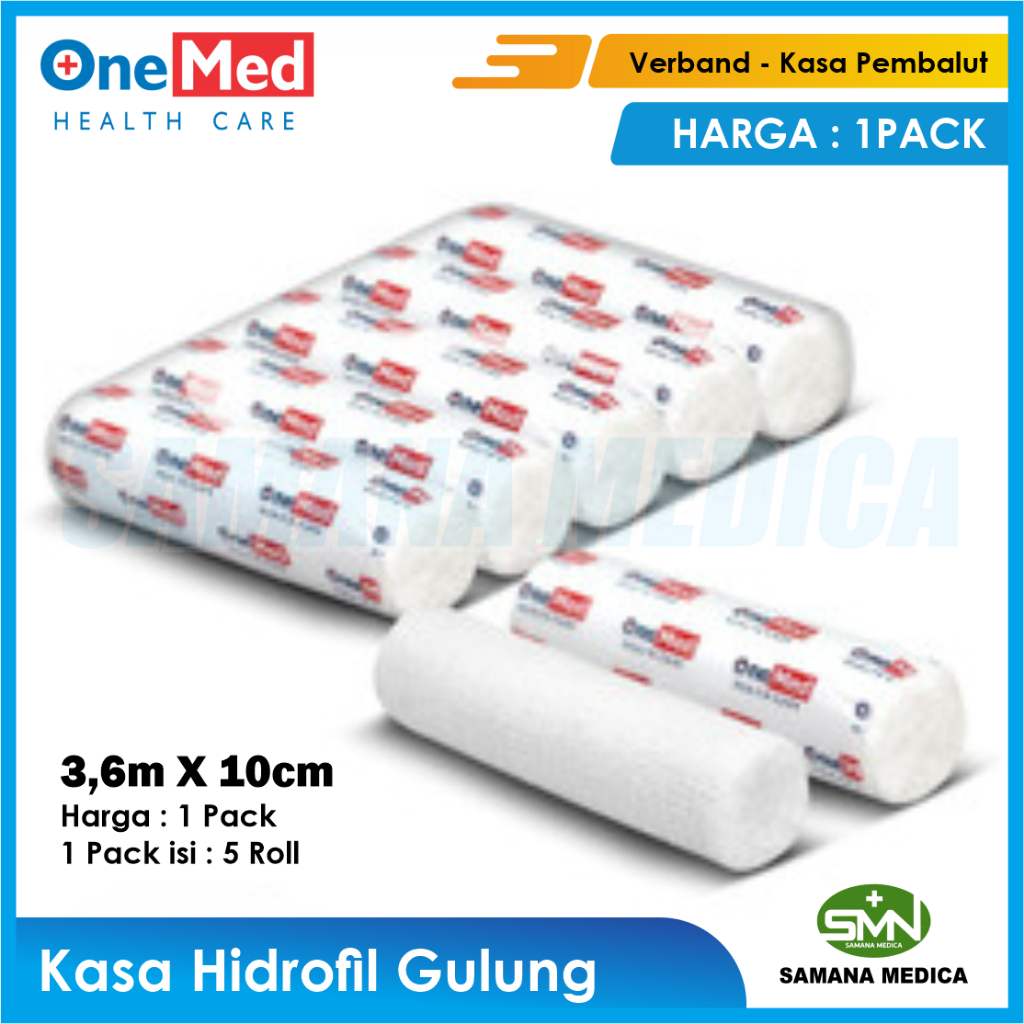 Jual ECERAN Kasa Hidrofil Gulung 3,6m x 10cm 5 Gulung ONEMED - Verband ...