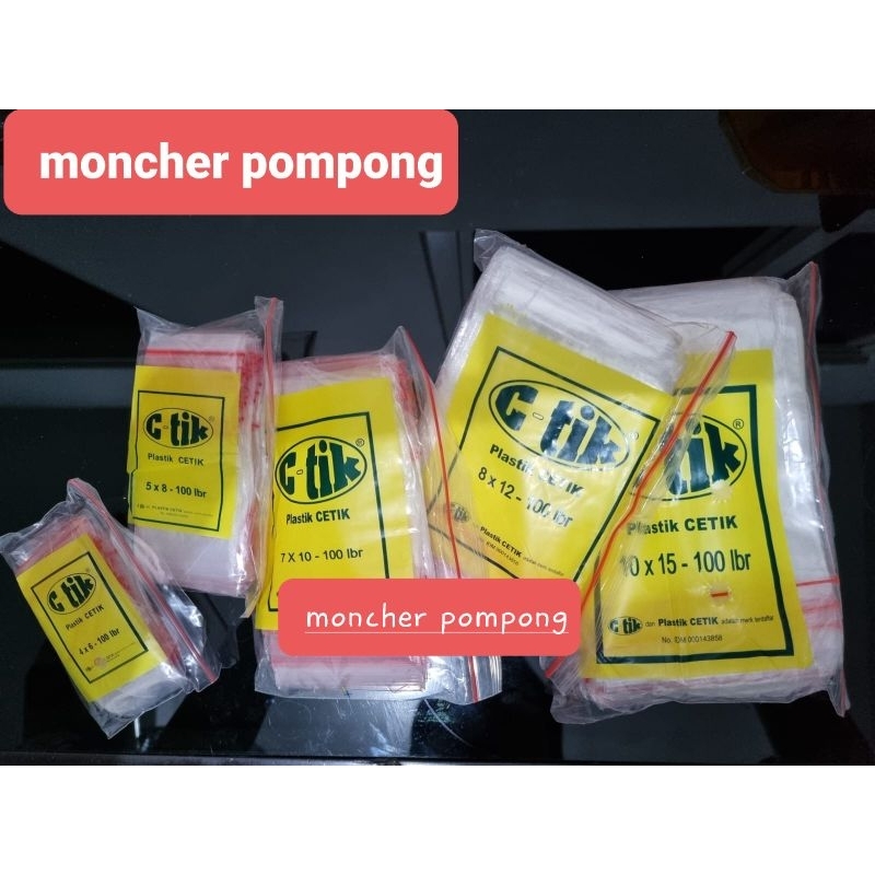 Jual Plastik klip cetik ziplock bening transparan merk ctik ukuran 4x6 ...