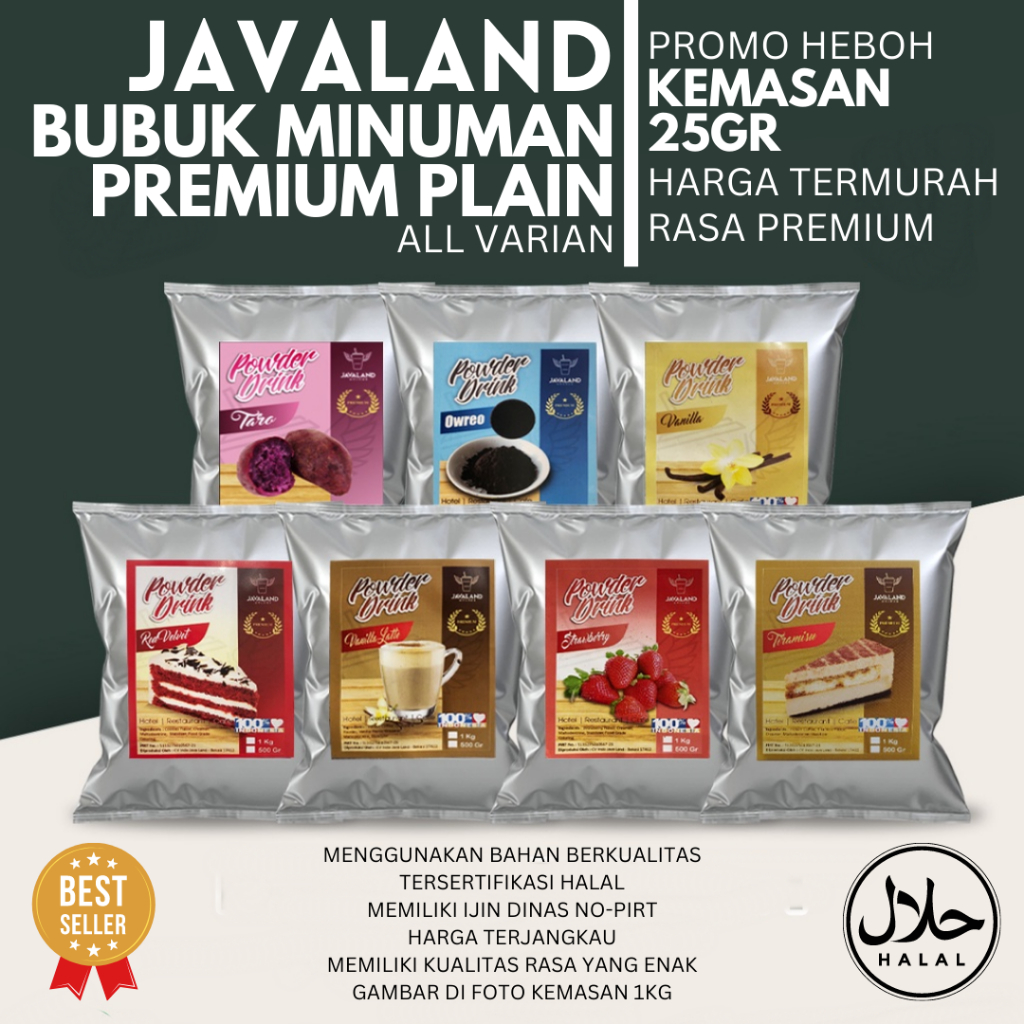 Jual Javaland Premium Plain Bubuk Minuman Boba Kekinian Aneka Rasa 25gr ...
