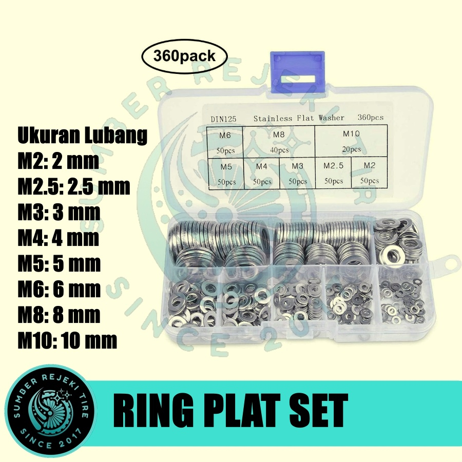 Jual Ring Baut Oli Washer Plat Stainless Steel Berbagai Ukuran 360PCS ...