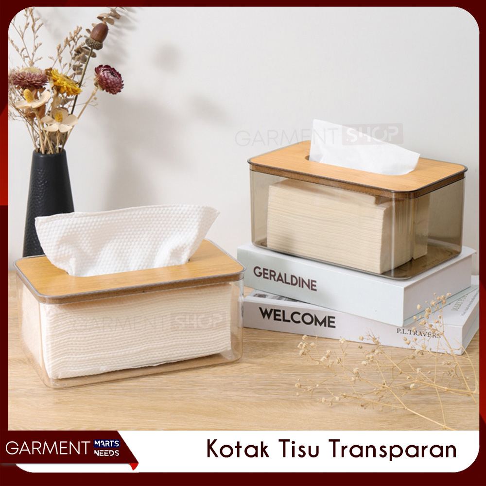 Jual TIS - Tempat Tisu Minimalis Tutup Kayu Aesthetic Transparant Kotak ...