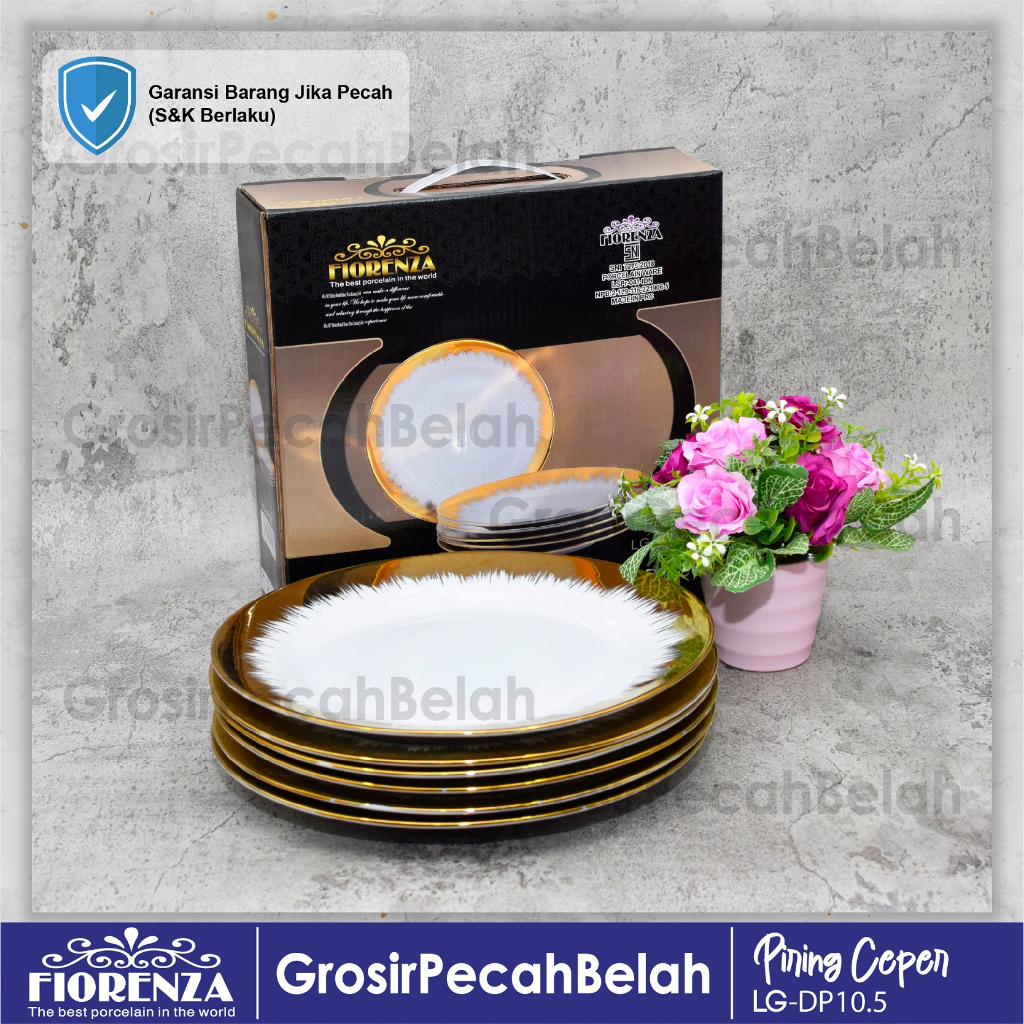 Jual Piring Makan Ceper Keramik 10.5 Inch Motif Gold Fiorenza LG-DP10.5 ...