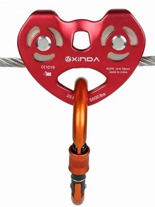 Jual pulley double tandem xinda 25kN outdoor katrol safety flying fox ...