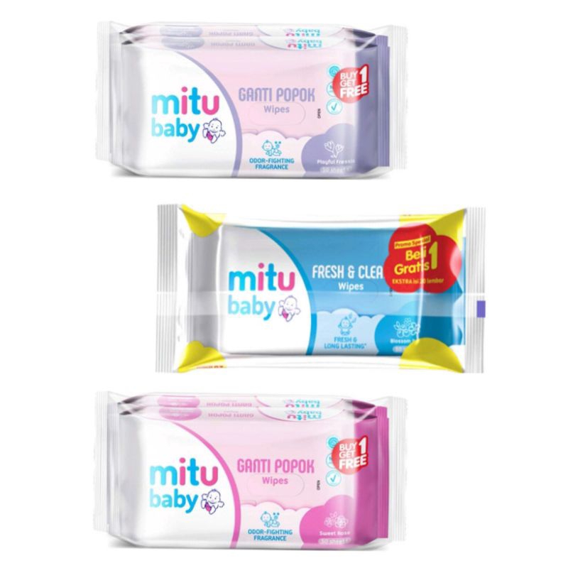 Jual MITU BABY wipes 50's buy 1 get 1 | Shopee Indonesia