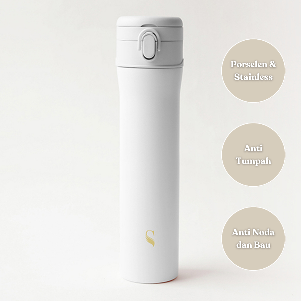 Jual [FREE GIFT] SWANZ One Touch 680ml - Tumbler Kopi Cup Keramik, Botol Minum Termos Coffee Mug ...