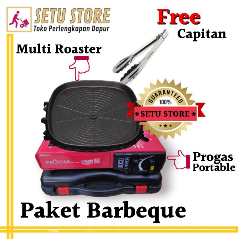 Jual Progas Portable kompor 1 tungku / Square Multi Roaster 32cm Free ...