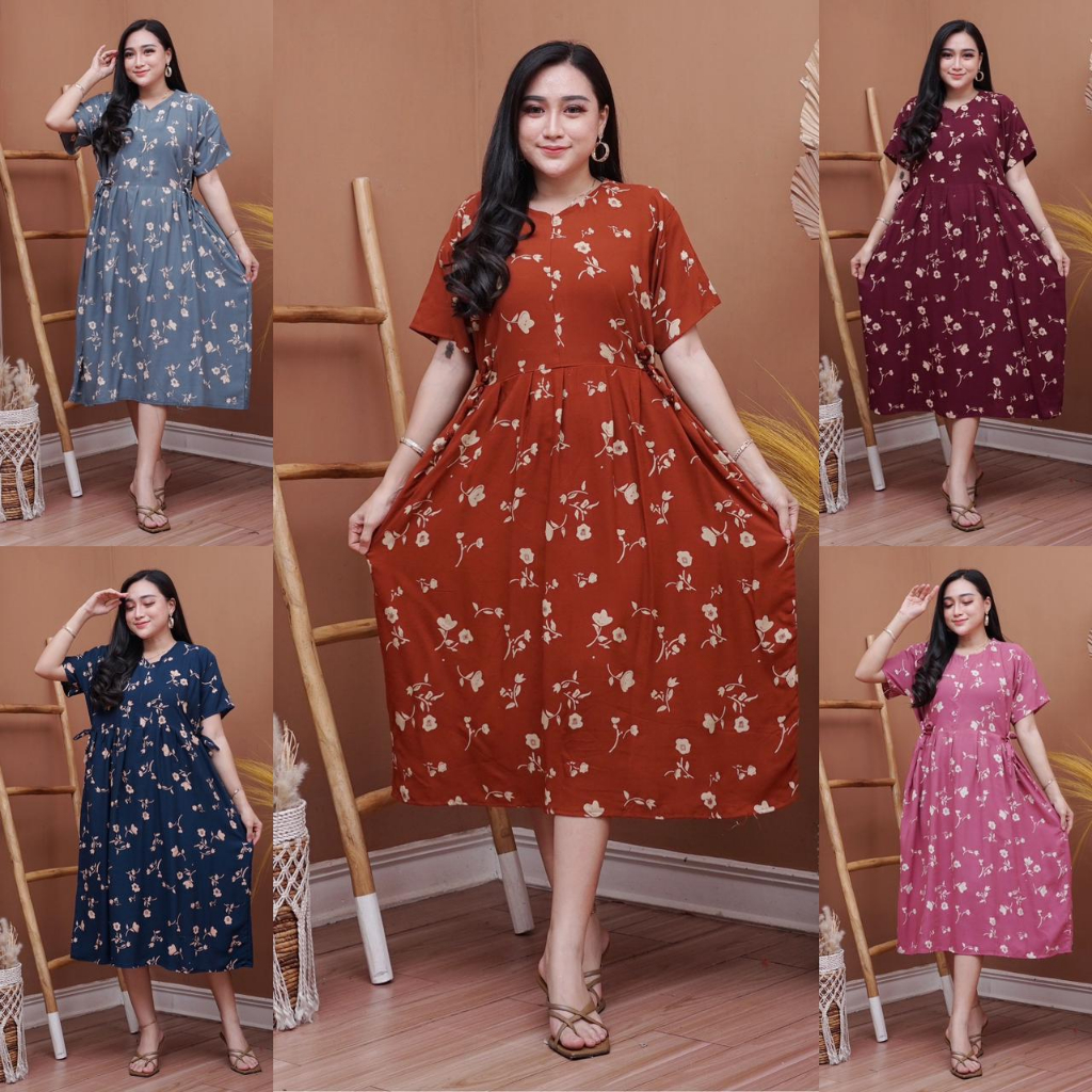 Jual Temukan Daster wanita Panjang Rayon Grade A Busui Resleting Depan | Daster chibi Terbaru ...