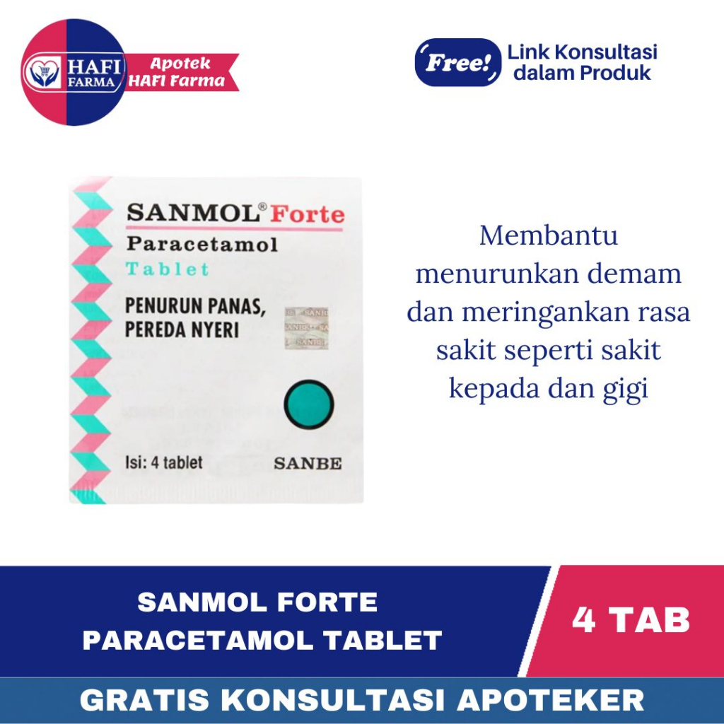 Jual Sanmol Forte 4 Tablet - Pereda Demam, Sakit Gigi dan Sakit Kepala ...