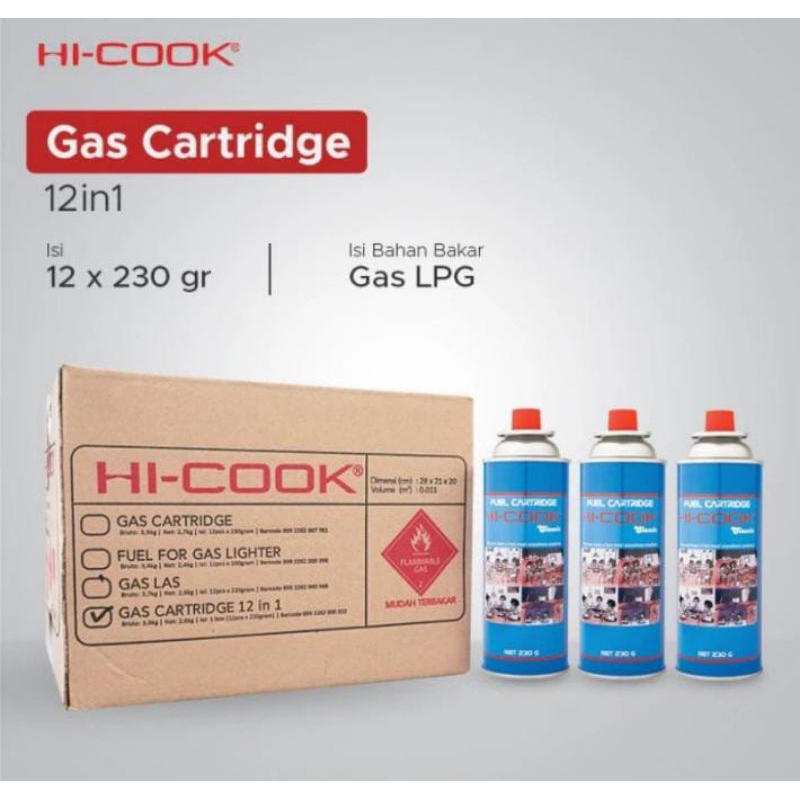 Jual Hi-Cook Gas Cartridge 12 in 1(1 dus isi 12 pcs) | Shopee Indonesia