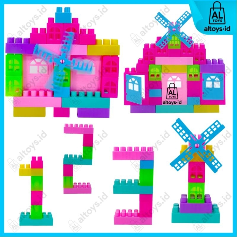 Jual MAINAN EDUKASI BLOCK KREATIF DIY BLOCK KINCIR / RUMAH ISTANA ...