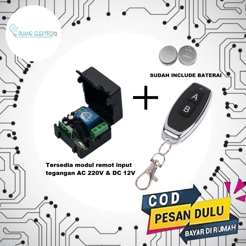 Jual MODUL REMOT WIRELESS RF 12v & 220v 1CHANEL | Shopee Indonesia