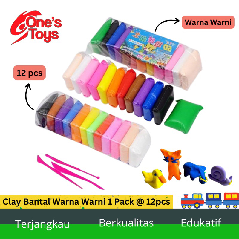 Jual Mainan Clay Polymer Plastisin Isi 12pcs Anak Anak Laki Laki ...