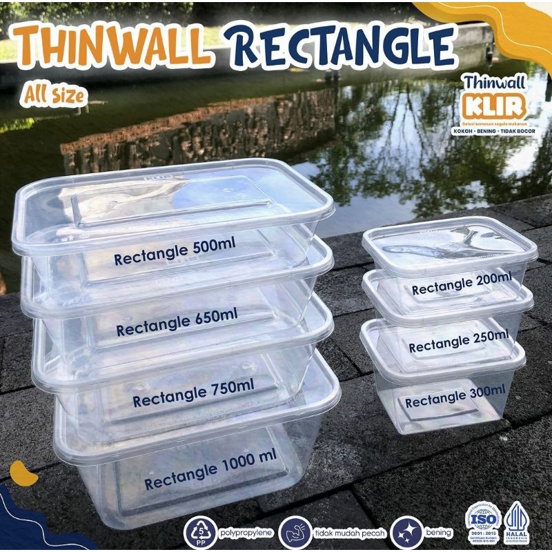 Jual Wadah Makanan Kotak Plastik Thinwall Persegi Panjang Rectangle