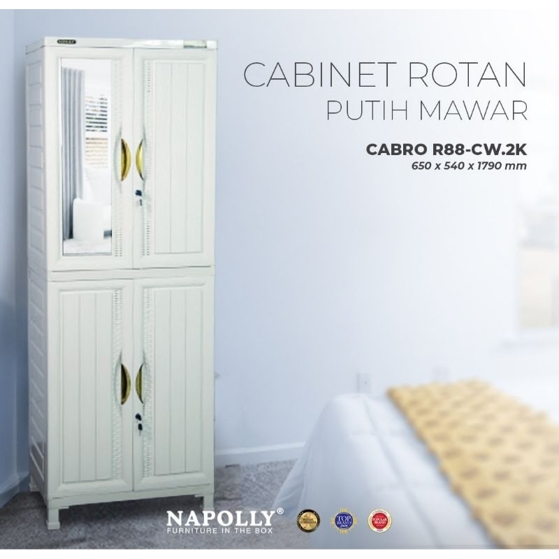 Jual Lemari Pakaian Plastik/ Cabinet Napolly 2 pintu Putih Minimalis ...