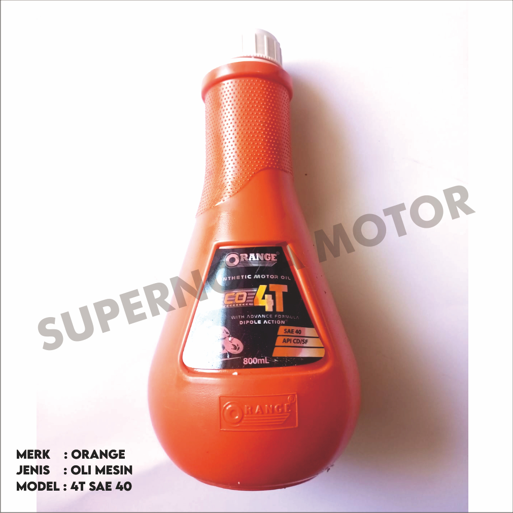 Jual OLI MESIN ORANGE ECO 4T SAE 40 API CD / SF SYNTHETIC MOTOR OIL 800 ...