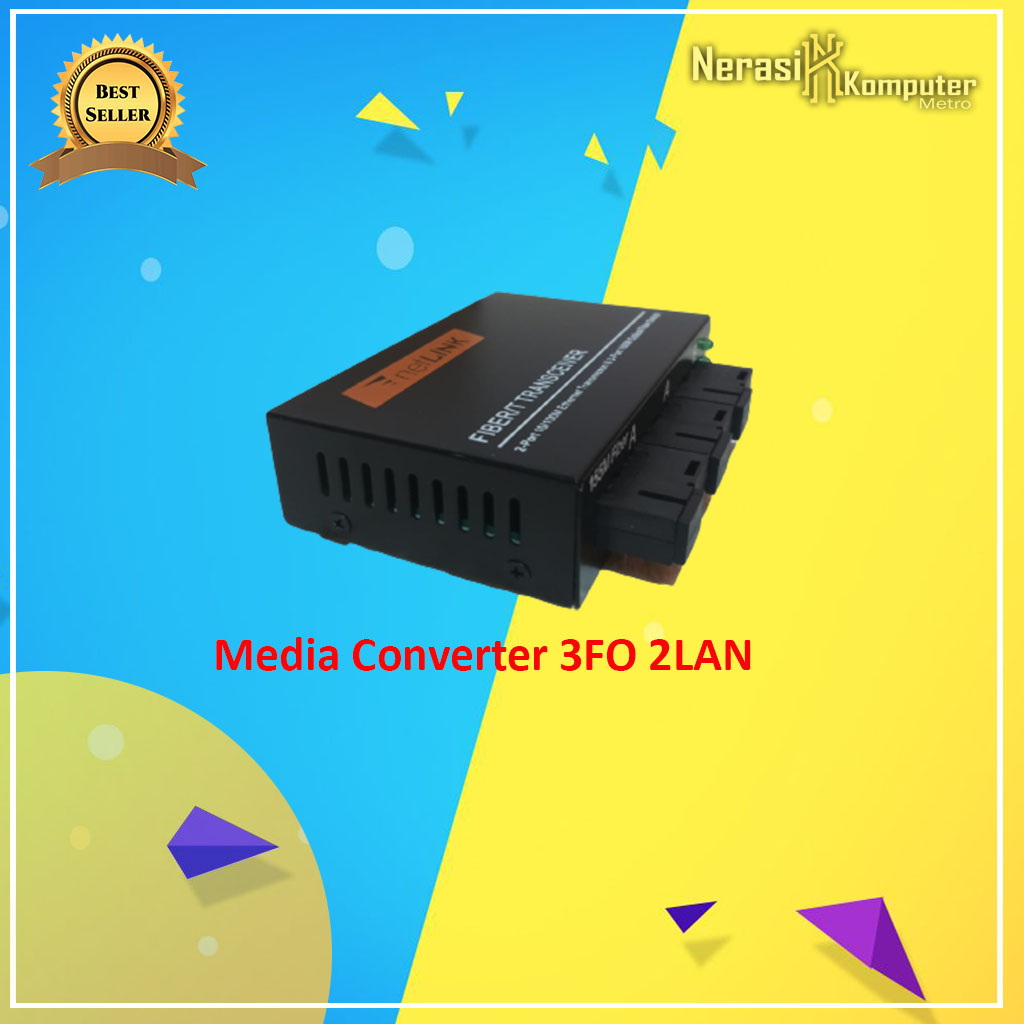 Jual Media Converter 3 FO 2 LAN 10/100 Ethernet Switch Fiber Optic Netlink-AAB | Shopee Indonesia
