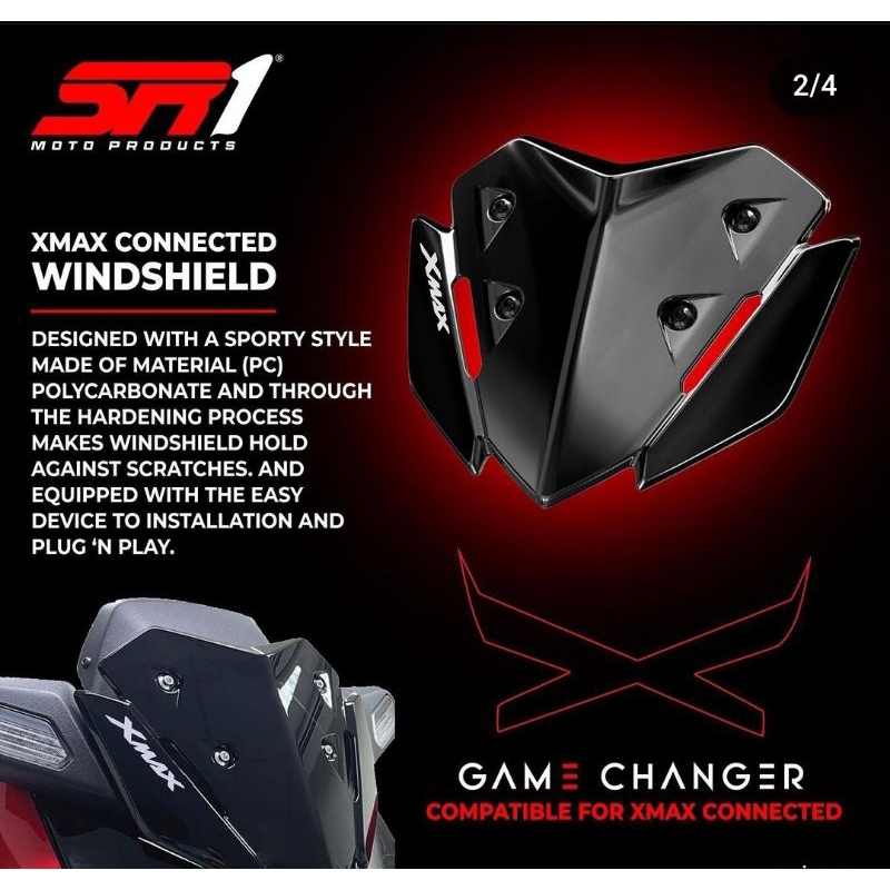 Jual Windshield Xmax New Tameng Angin SR1 Xmax New Connected SR1 ...