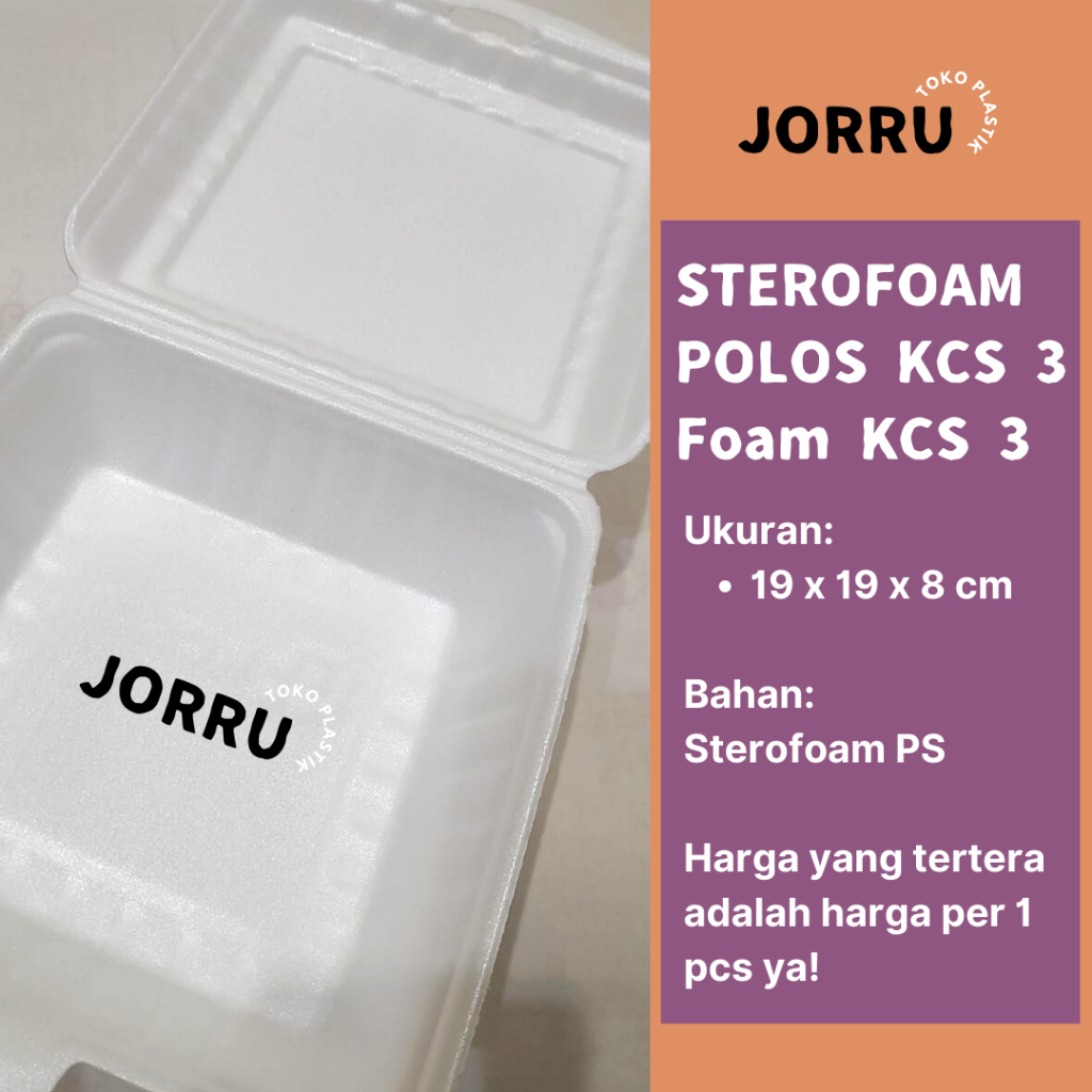 Jual STEROFOAM KCS 3 POLOS - FOAM KCS 3 POLOS - HARGA PER 1 PCS ...
