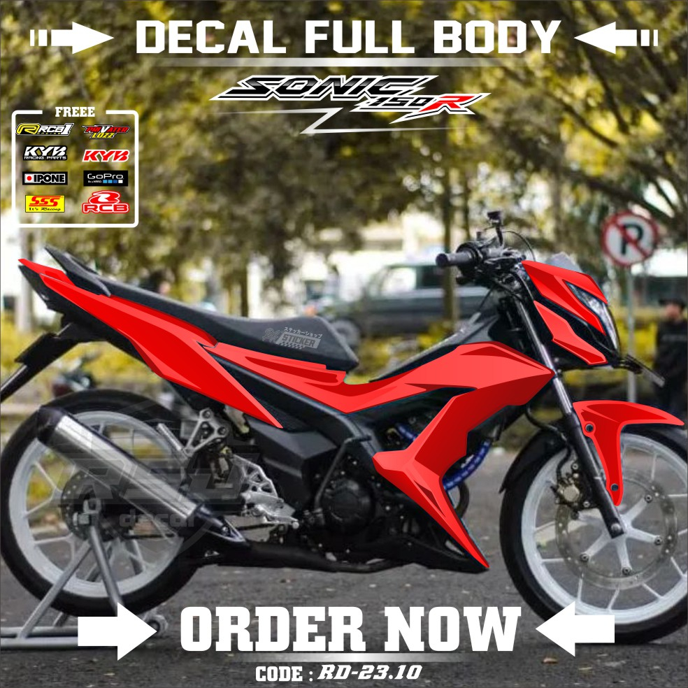 Jual Decal Sticker Honda SONIC 150R Fullbody Fullblok Desain polosan ...