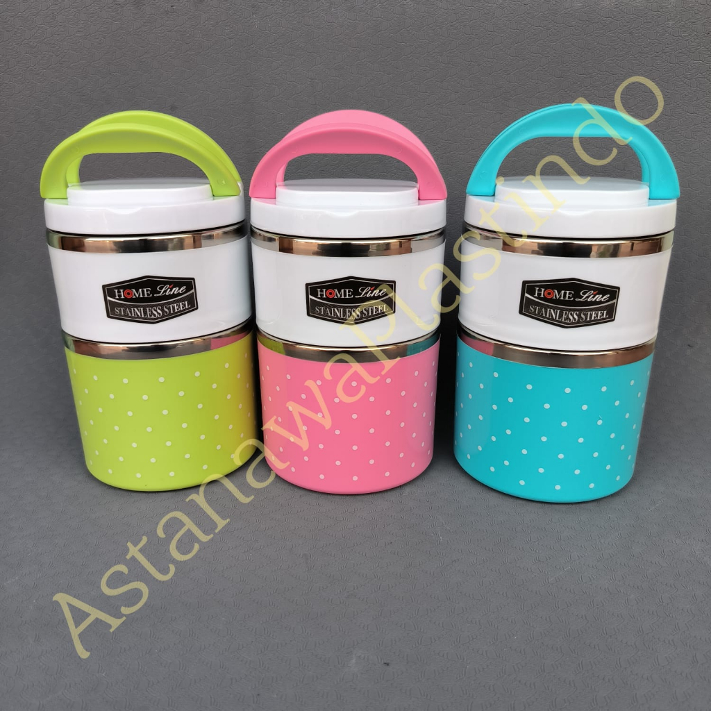 Jual Homeline Rantang nasi 2 susun 930ml termos lauk kotak bekal stainless steel kedap udara 11 ...