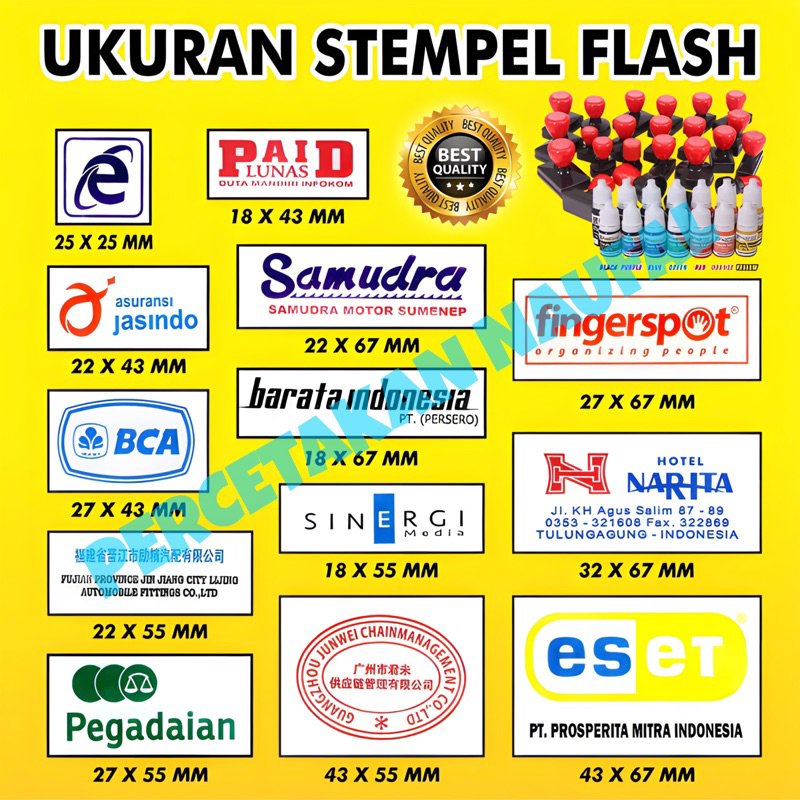 Jual Stempel Flash Murah Warna Otomatis Custom Stampel Usaha Cap Toko Perusahaan Stamp Online ...