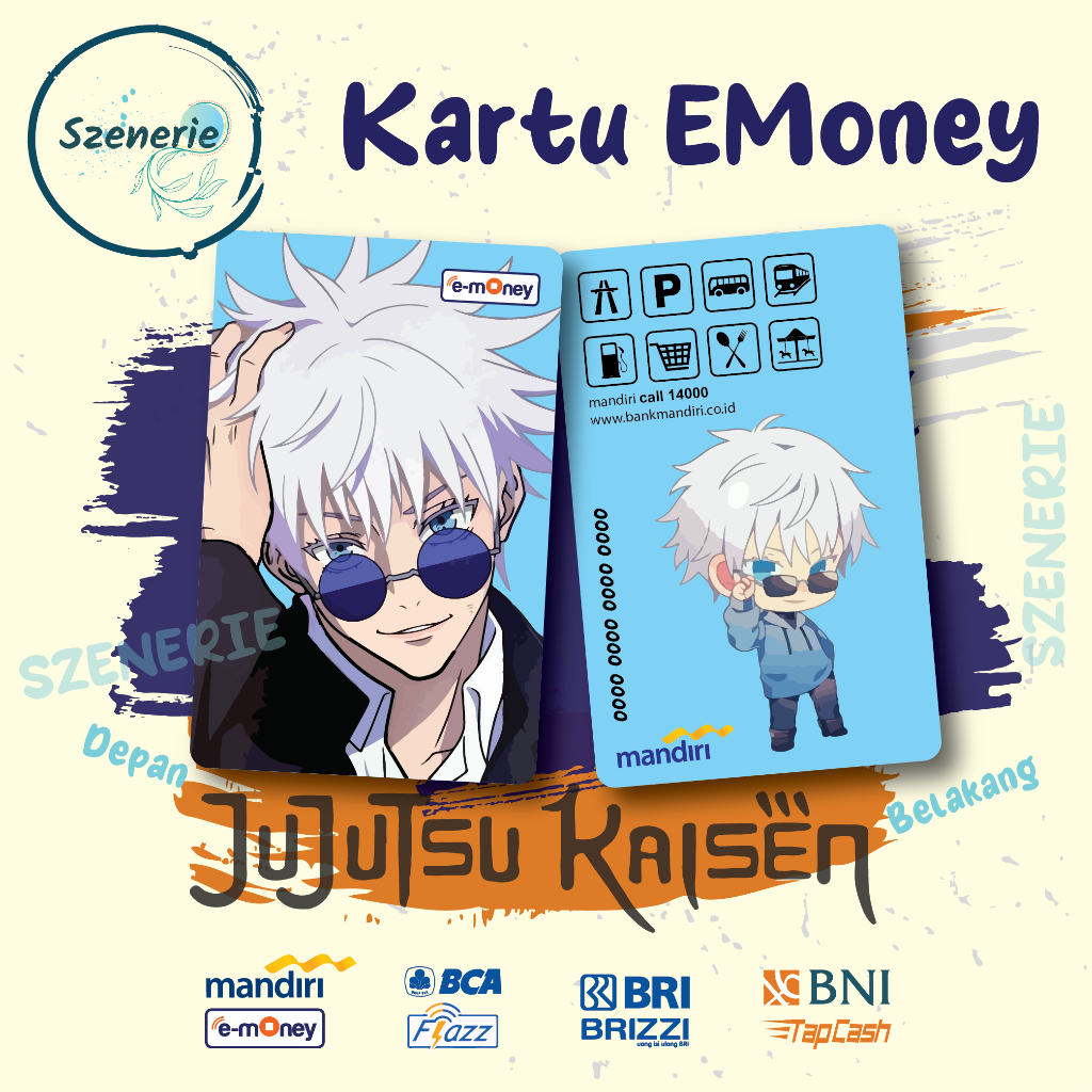 Jual Emoney Gojo Satoru JJK Flazz gen 2 Kartu E-money Mandiri BCA ...