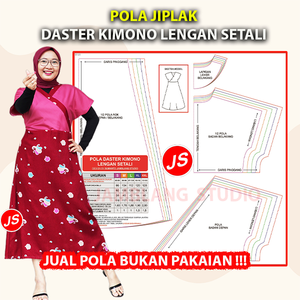 Jual Pola Jiplak Daster Kimono Lengan Setali | Shopee Indonesia