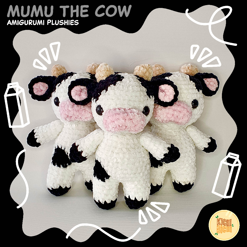 Jual (Mumu the Cow) Amigurumi Plush Original Cow Crochet Sapi Hitam ...