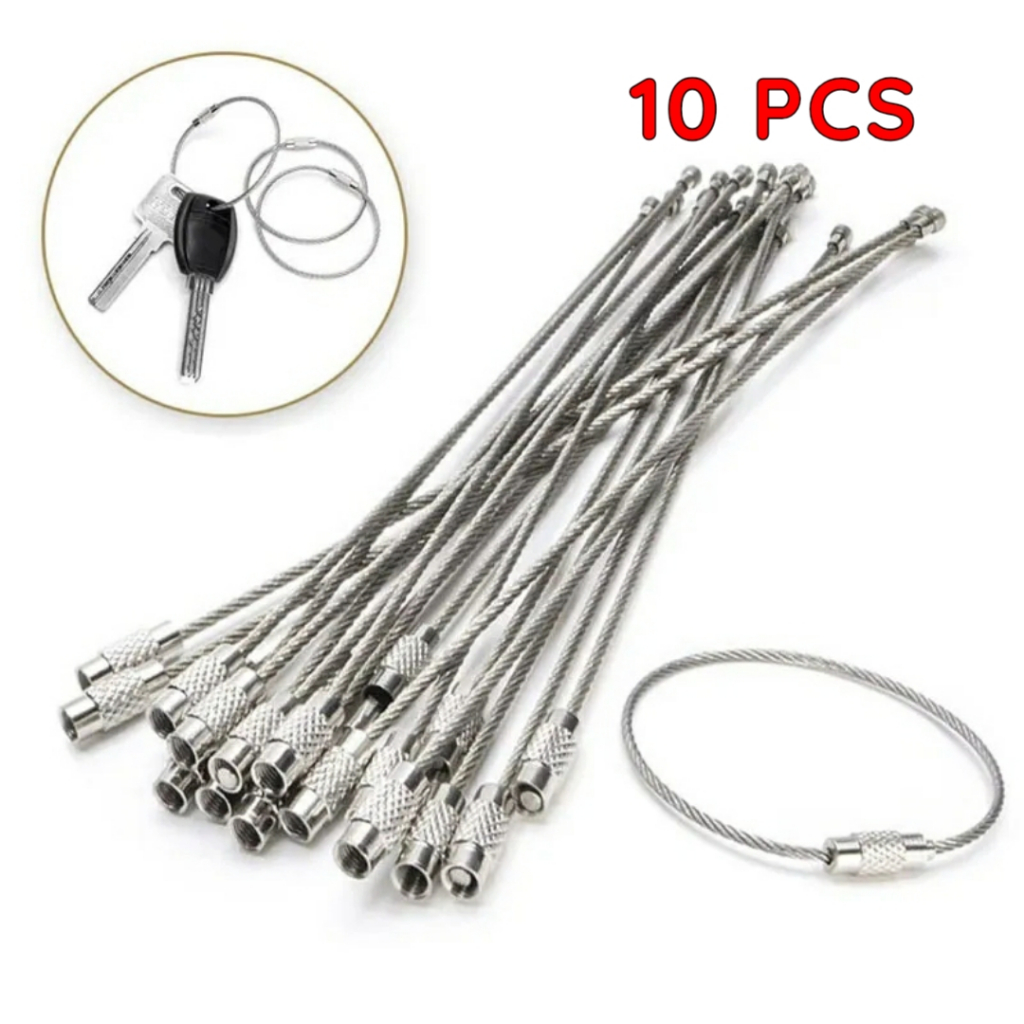 Jual [BISA COD] Gantungan Kunci Tali Kawat Seling Besi Ulir Stainless ...