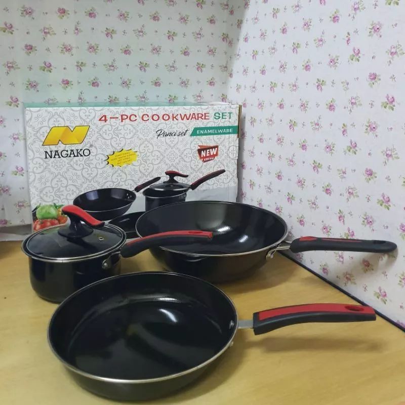 Jual Teflon Kuali Set 4Pcs cookware NAGAKO Kuali/teflon Set | Shopee ...