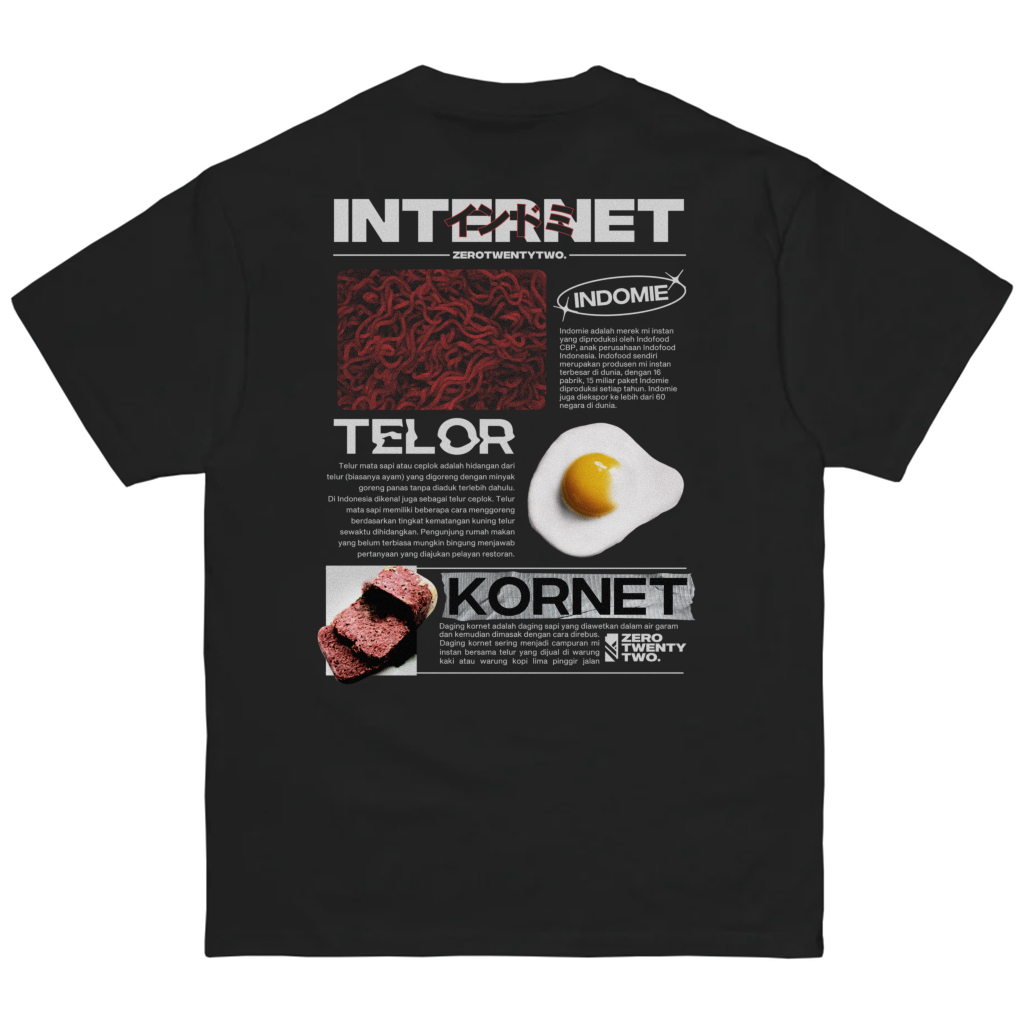 Jual Kaos Distro Parodi Zerotwentytwo T-Shirt Internet Indomie Telor ...
