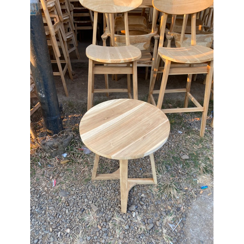 Jual meja teras v meja tamu bulat kaki v meja teras minimalis | Shopee ...