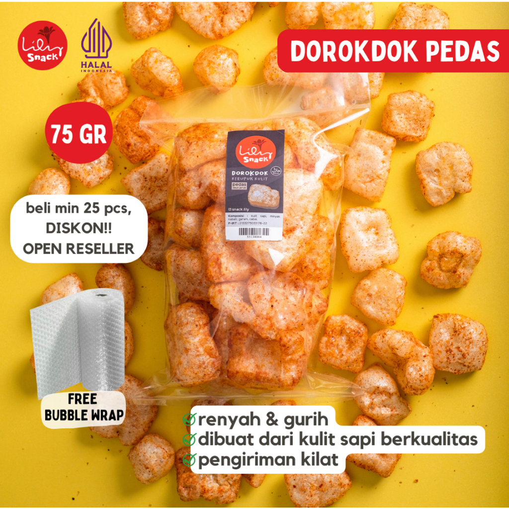 Jual DOROKDOK PEDAS / KERUPUK KULIT SNACK KERIPIK NYEMIL ENAK GURIH ...