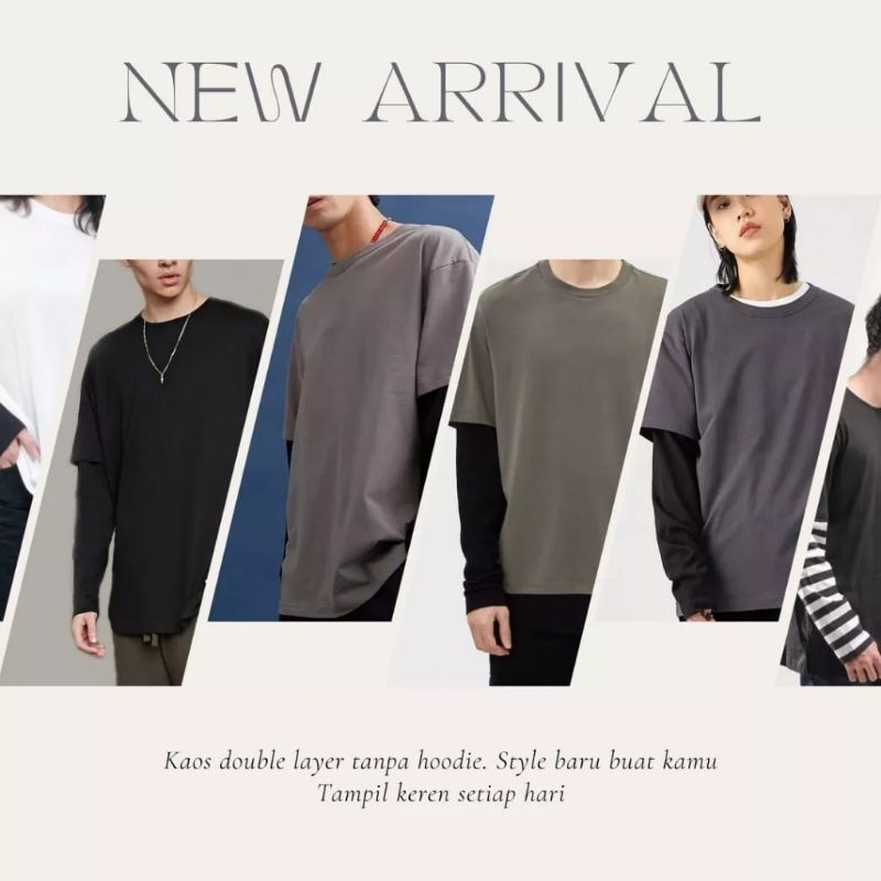 Jual kaos dobel layer polos | Shopee Indonesia