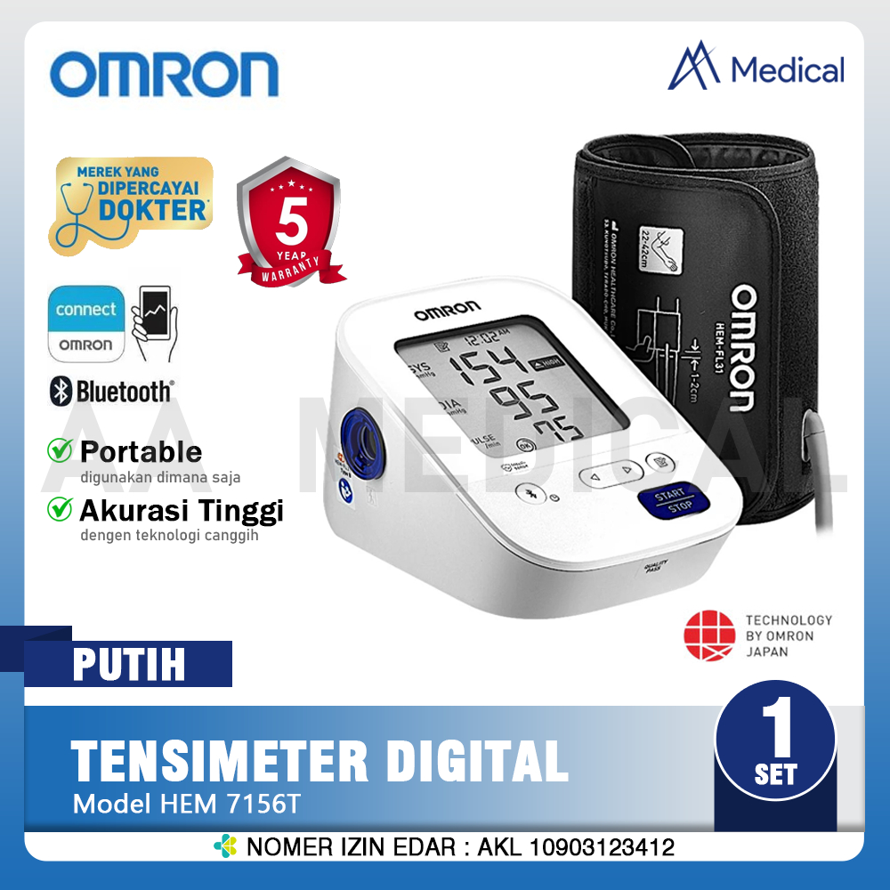 Jual OMRON Tensimeter Digital HEM-7156T + Connect Bluetooth Tensi ...