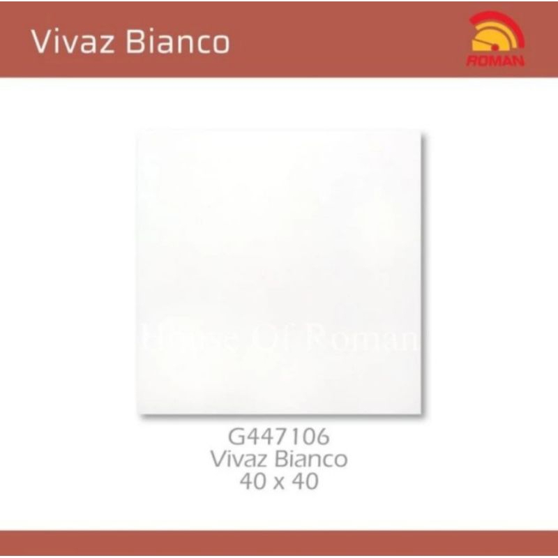 Jual Roman Lantai 40x40 Vivaz Bianco Putih Polos Matt on Glossy ...