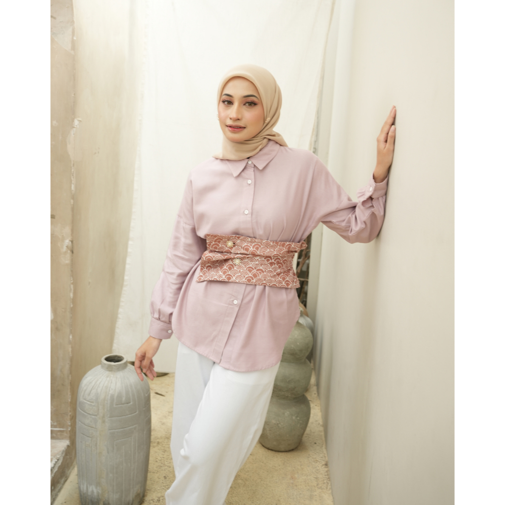 Jual Nayara Blouse Basic Kainda + Obi Batik | Shopee Indonesia