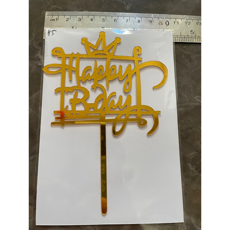 Jual topper HBD ukuran sedang akrilik | Shopee Indonesia