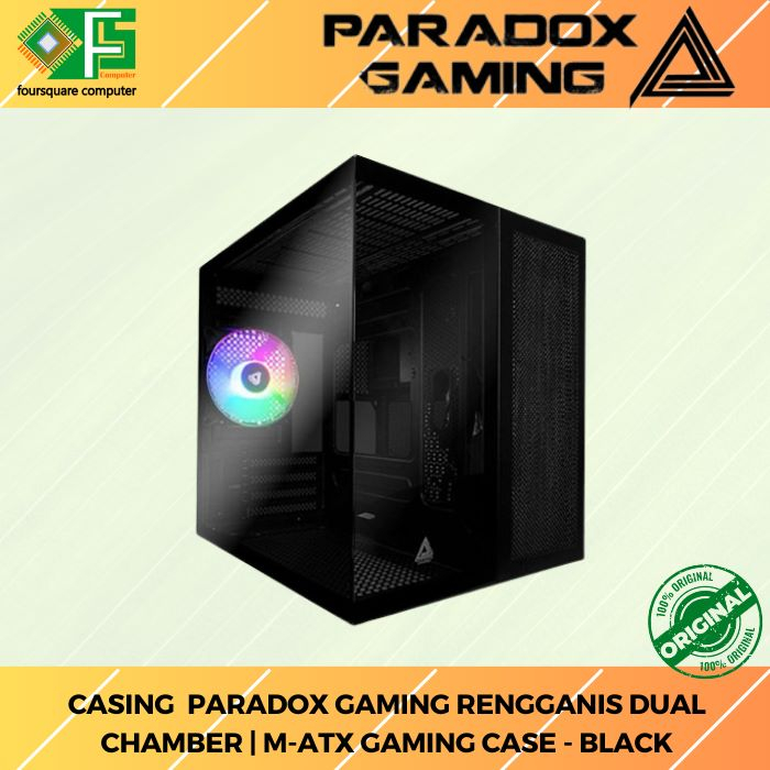 Jual PC Casing Paradox Gaming Rengganis Dual Chamber m-ATX Gaming Case ...