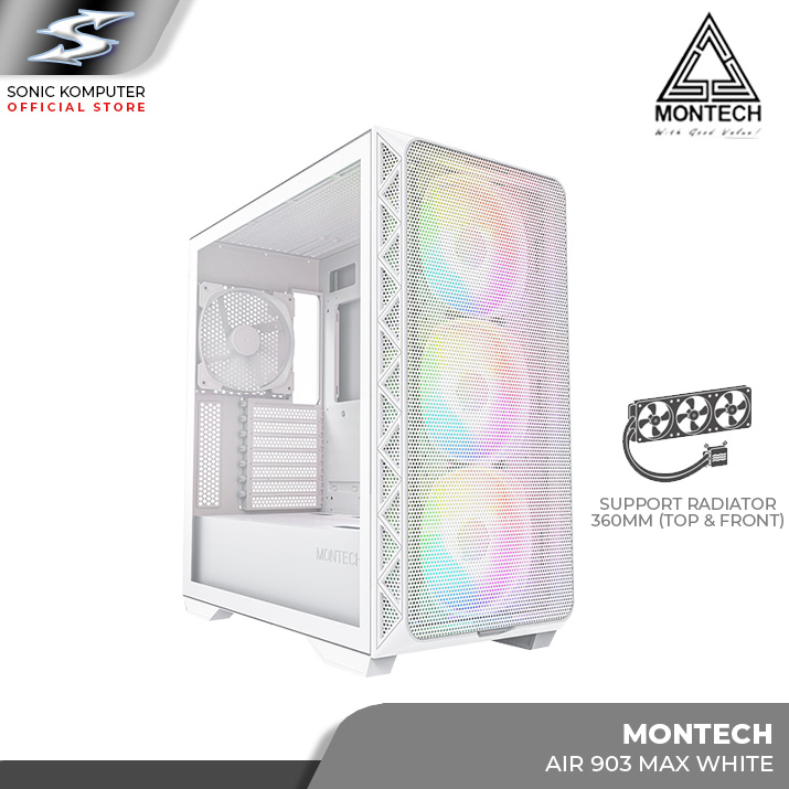Jual MONTECH Air 903 Max White Casing PC | Shopee Indonesia