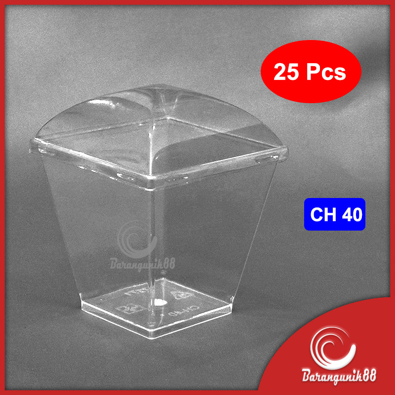 Jual [25 Pcs] Jelly Cup Gelas Puding Agar-agar Kotak Besar CH 40 + Lid ...