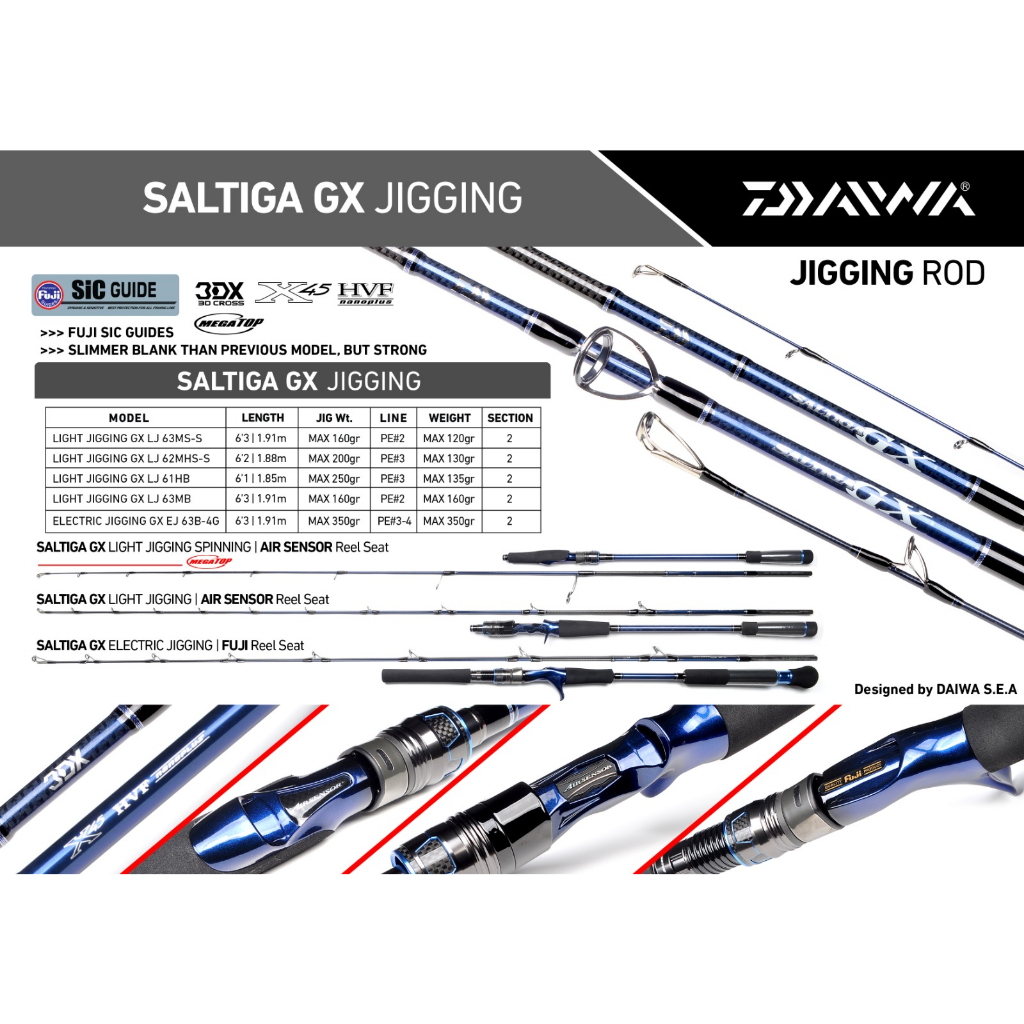 Jual Joran Daiwa SALTIGA GX LJ 61HB | 62MHS-S | 63MB | 63MS-S | Joran Jigging | Alat Pancing ...