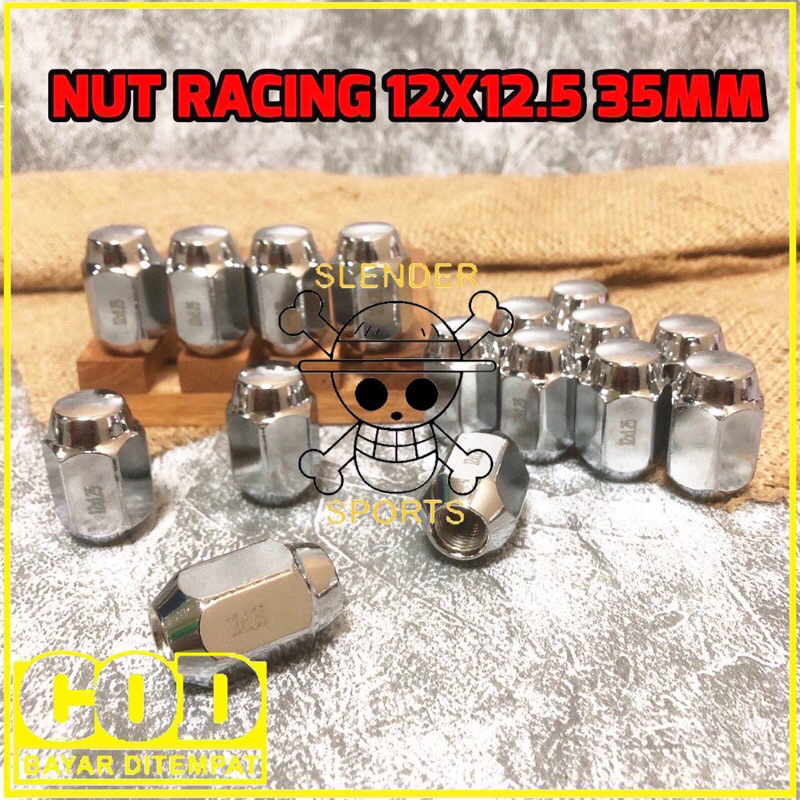 Jual NUT RACING SHORT - MUR BAUT RODA PENDEK - LUG NUT 12x12.5 KUNCI 21 ...
