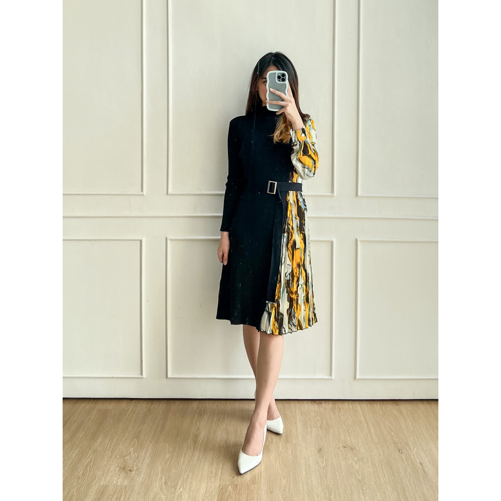 Jual DOLLA - Kruel Dress Knit Dress Rajut Turtleneck Elegant Dress ...