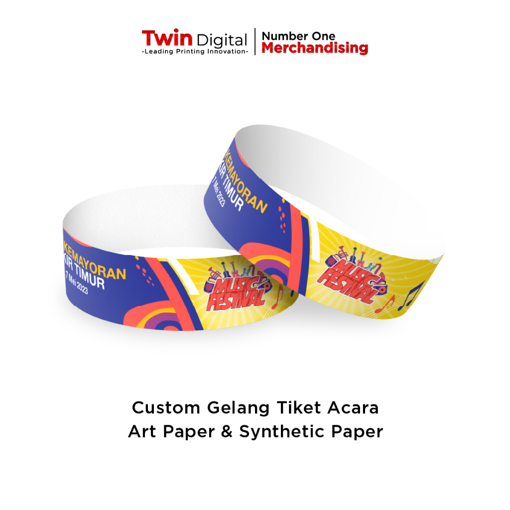 Jual Twindigital Custom Gelang Tangan Konser Tiket Cetak Bangle ...