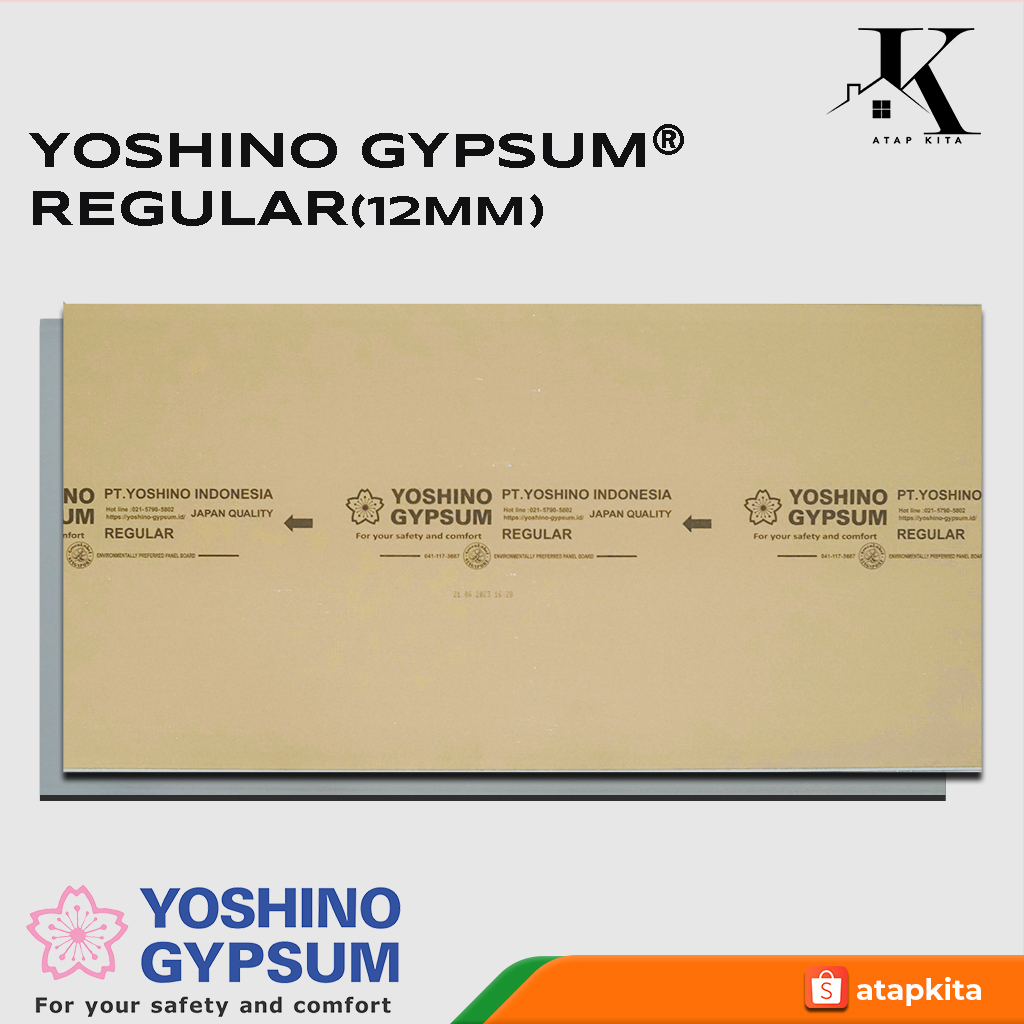 Jual Gypsum Yoshino 12mm / Gipsum Yosino 120 x 240 cm / Papan Yoshino ...