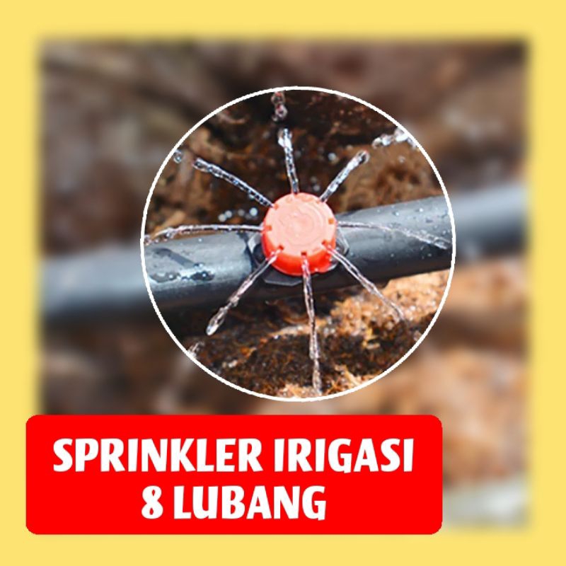 Jual Alat siram Drip Putar 8 Lubang 4/7mm Dripper Adjustable 360 Untuk ...