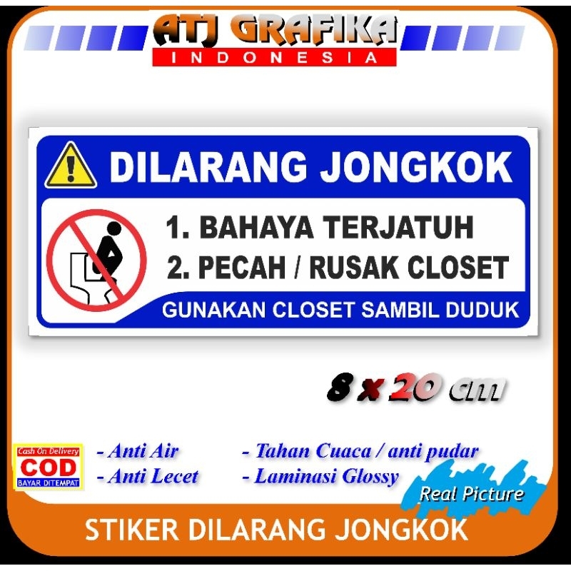 Jual Stiker BARU dilarang jongkok closet duduk sticker keamanan licin ...